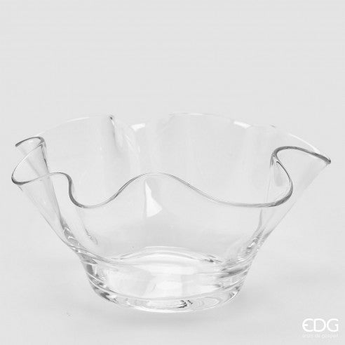 Vas Fructieră NIDA Drapat Sticlă 29 cm - Design Elegant | Armonia Sibiu